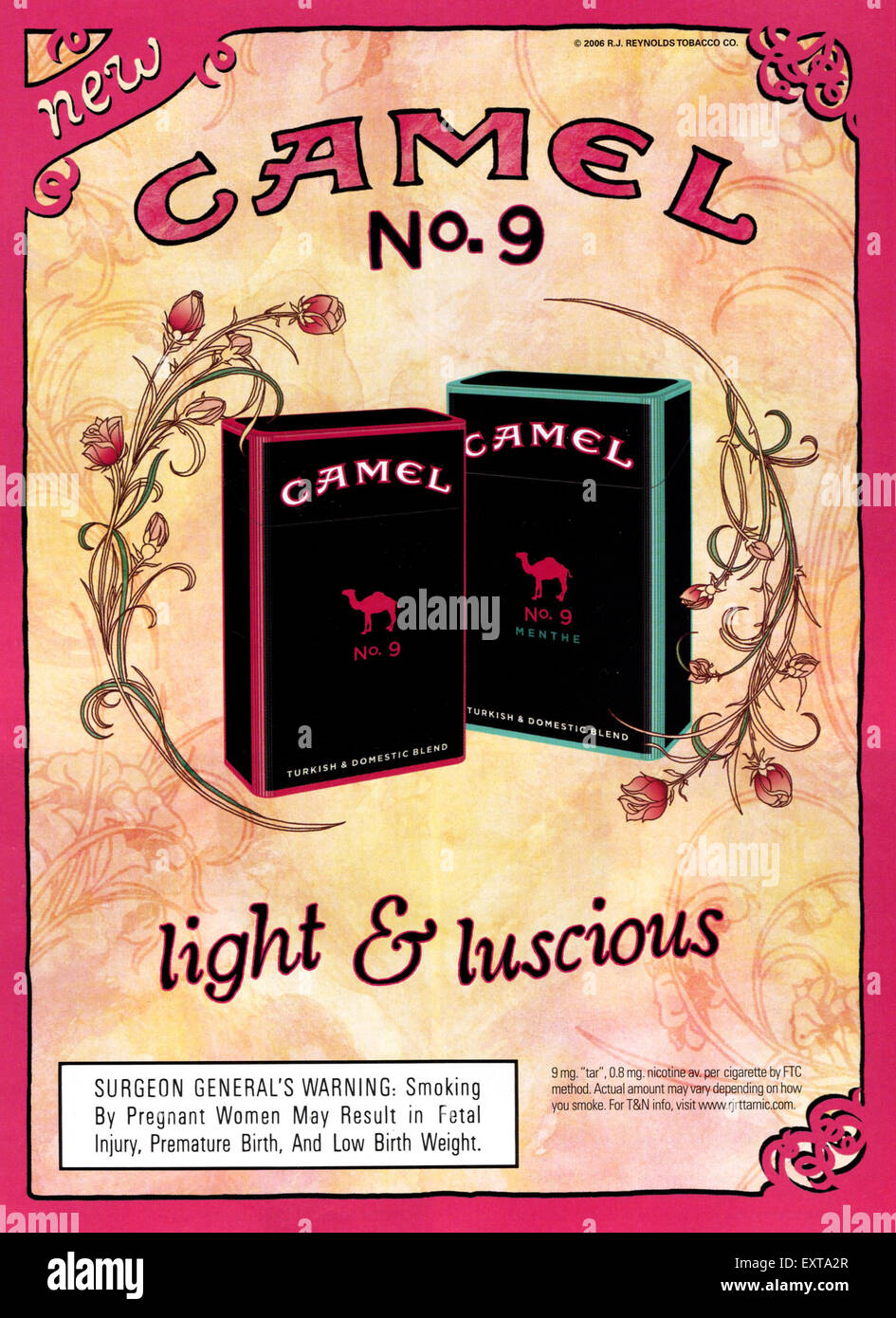 2000s USA Camels No.9 (Number Nine) Magazine Advert Stock Photo - Alamy