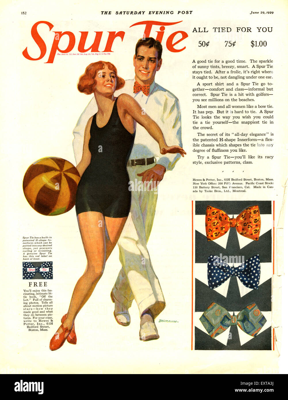 1920s USA Spur Tie Magazine Advert Stock Photo - Alamy