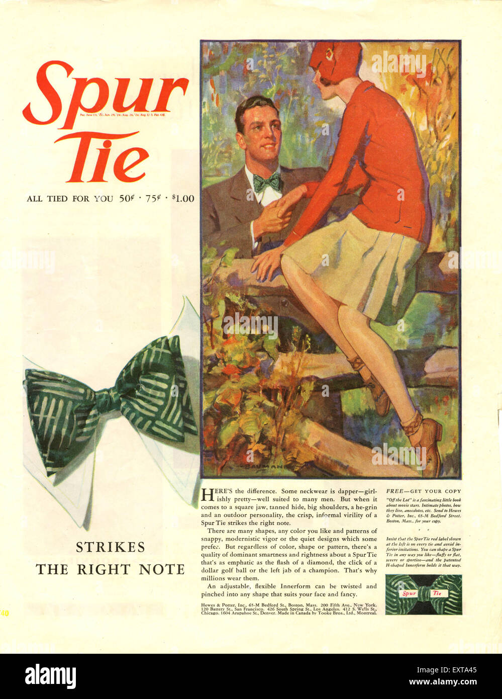 1920s usa spur magazine advert hi-res stock photography and images - Alamy