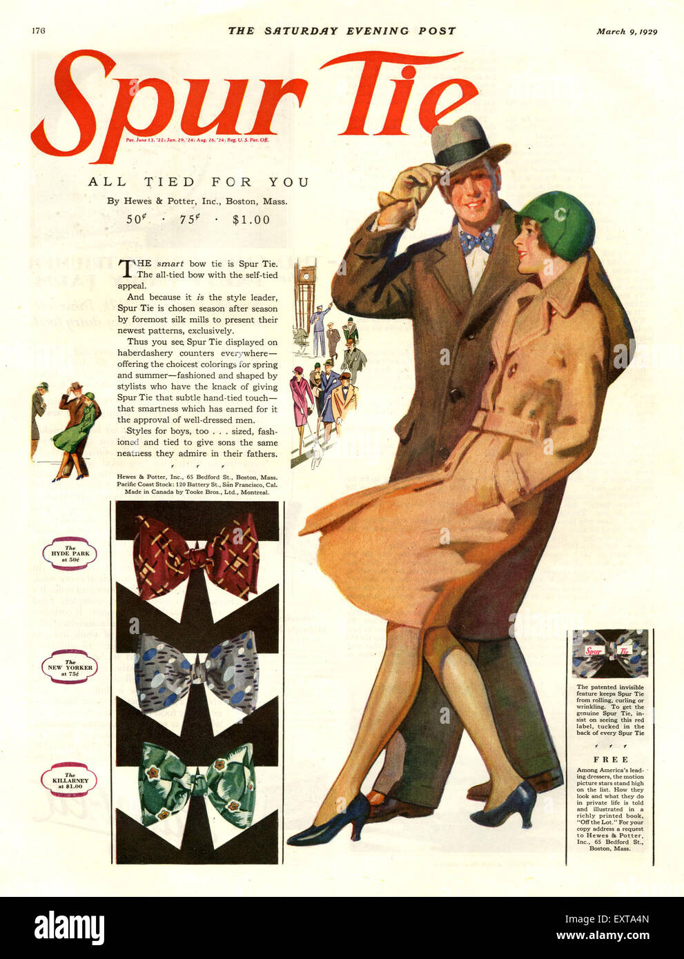 1920s USA Spur Tie Magazine Advert Stock Photo - Alamy