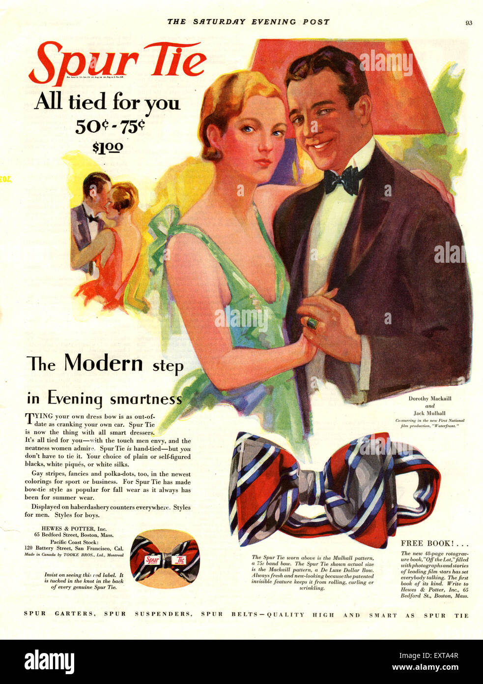 1920s USA Spur Tie Magazine Advert Stock Photo - Alamy
