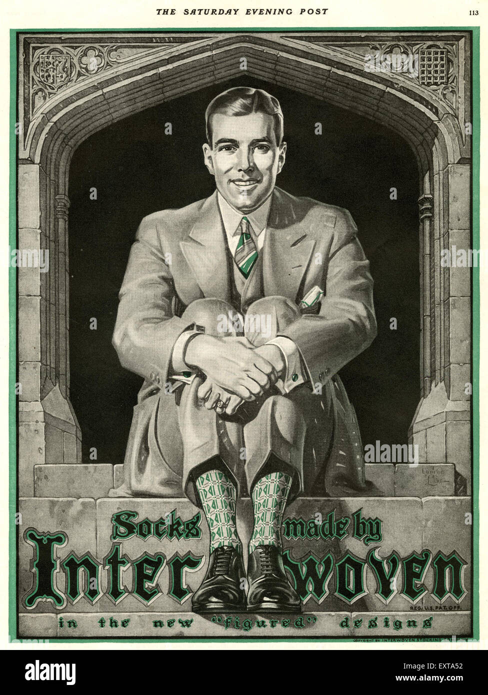 1920s USA Interwoven Socks Magazine Advert Stock Photo - Alamy