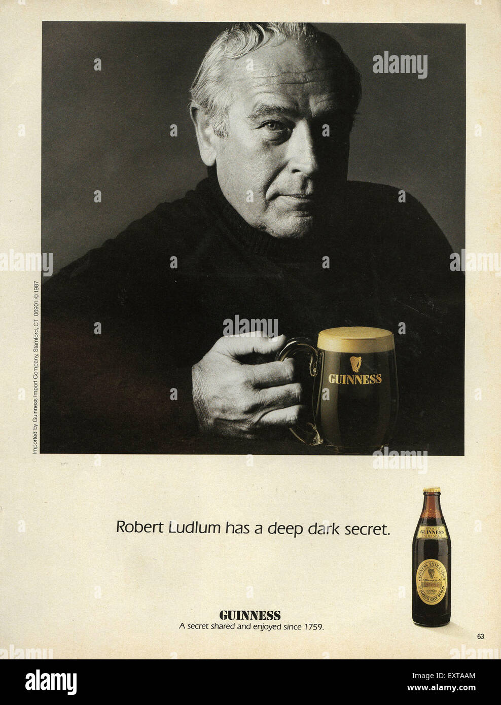 1980s USA Guinness Magazine Advert Stock Photo - Alamy