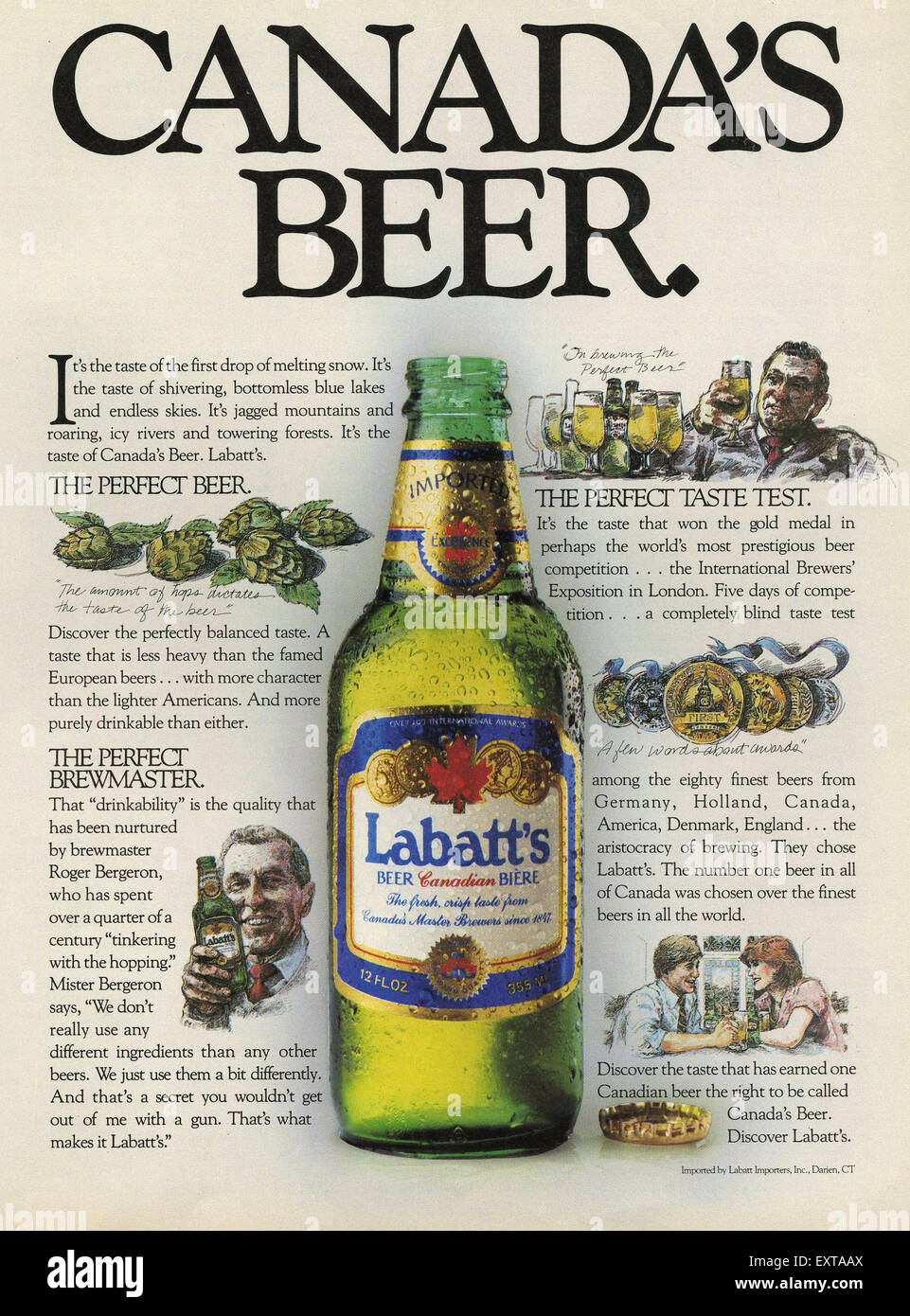 1980s Canada Labatt's Magazine Advert Stock Photo - Alamy
