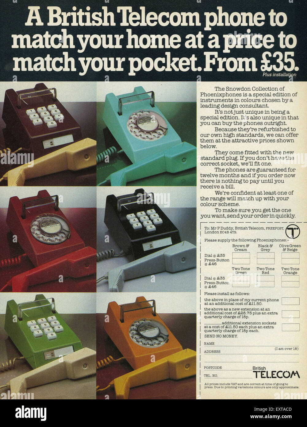 1980s UK BT Magazine Advert Stock Photo - Alamy