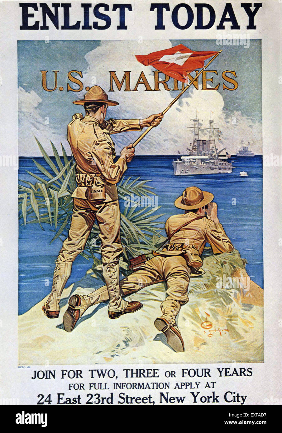 1910s USA U.S Marines Poster Stock Photo - Alamy