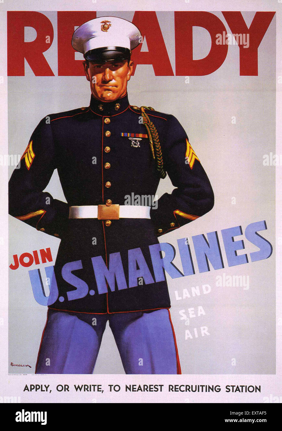 Usa propaganda poster marines hi-res stock photography and images - Alamy