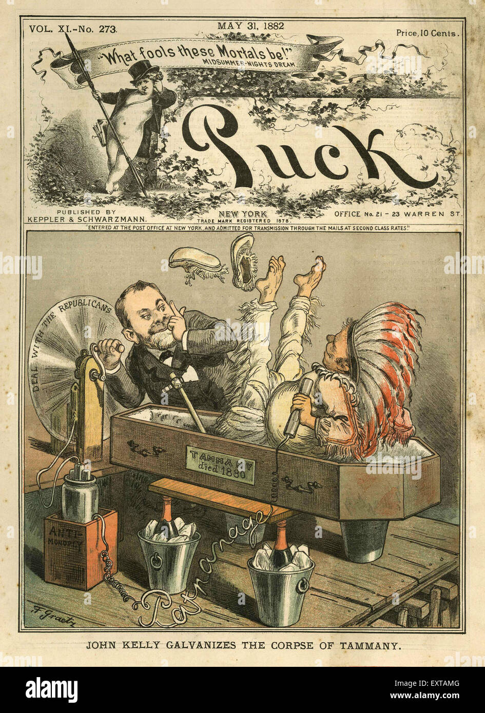 1880s USA Puck Magazine Cover Stock Photo - Alamy