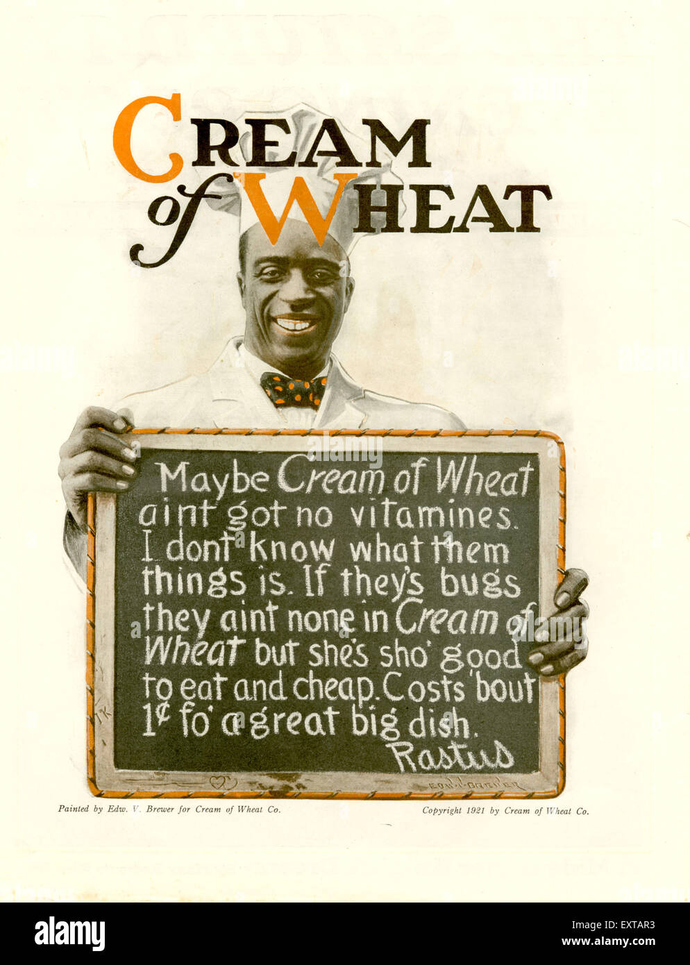 1910s USA Cream of Wheat Magazine Advert Stock Photo - Alamy