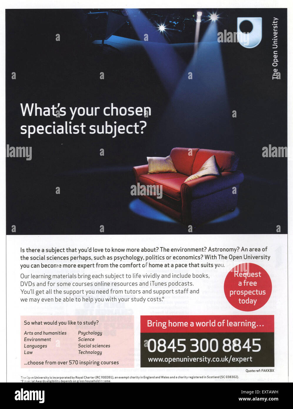 2000s UK The Open University Magazine Advert Stock Photo - Alamy