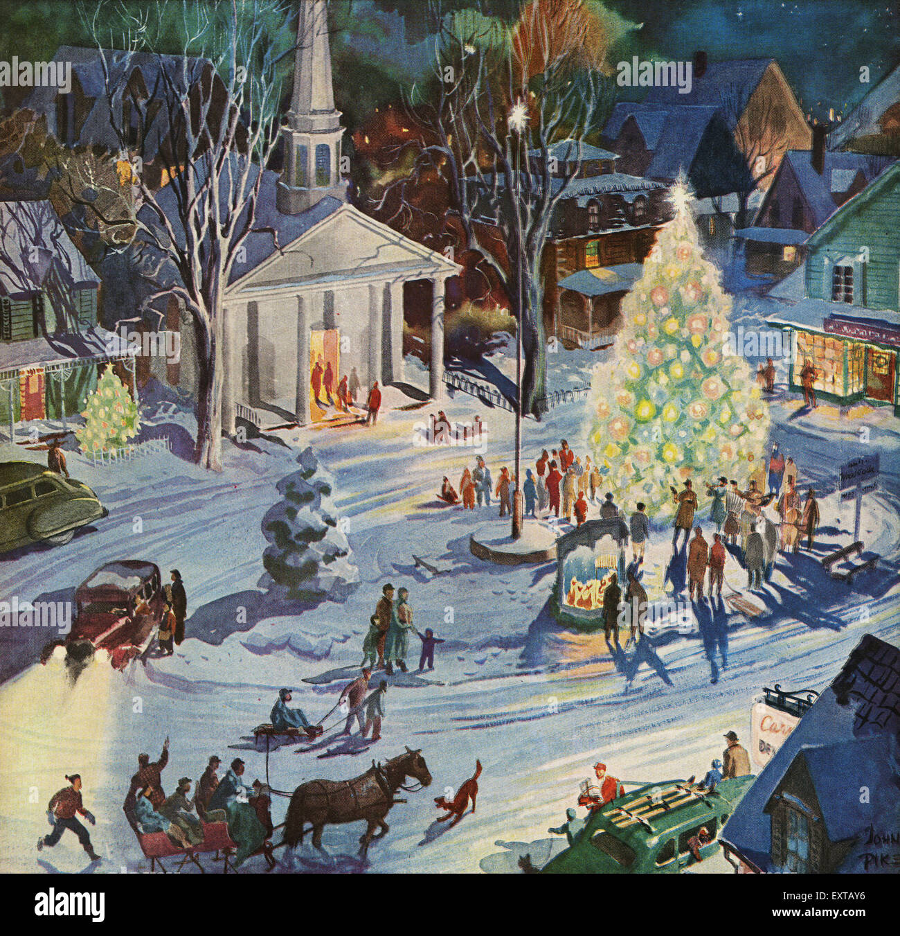 1950s USA Christmas Magazine Plate Stock Photo - Alamy