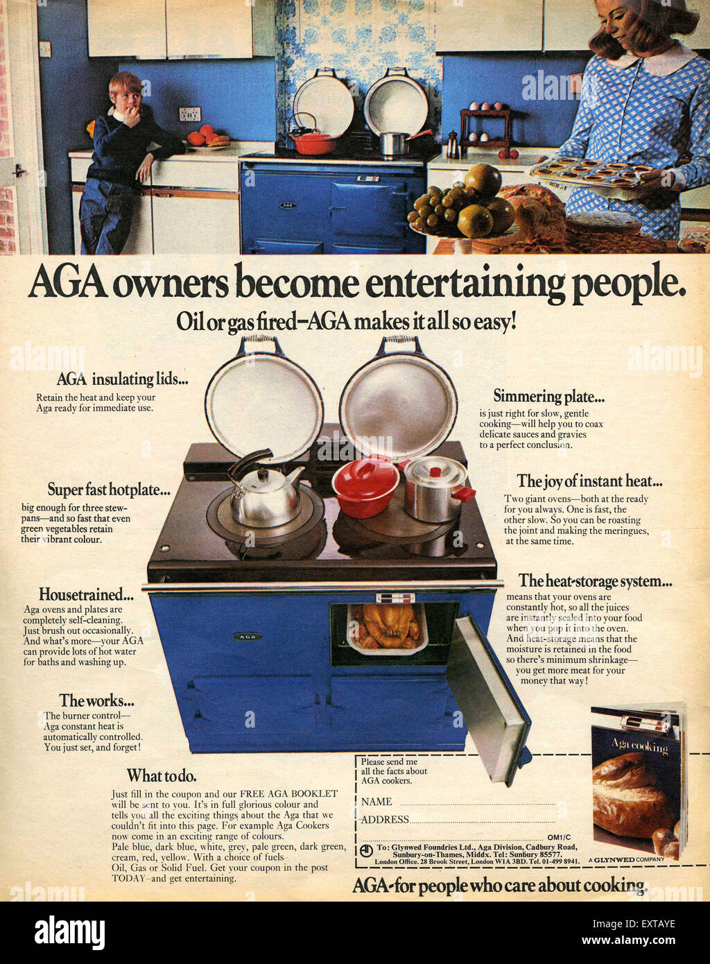 1970s UK Aga Magazine Advert Stock Photo - Alamy