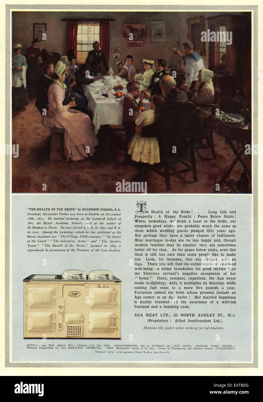 1930s UK Aga Magazine Advert Stock Photo - Alamy