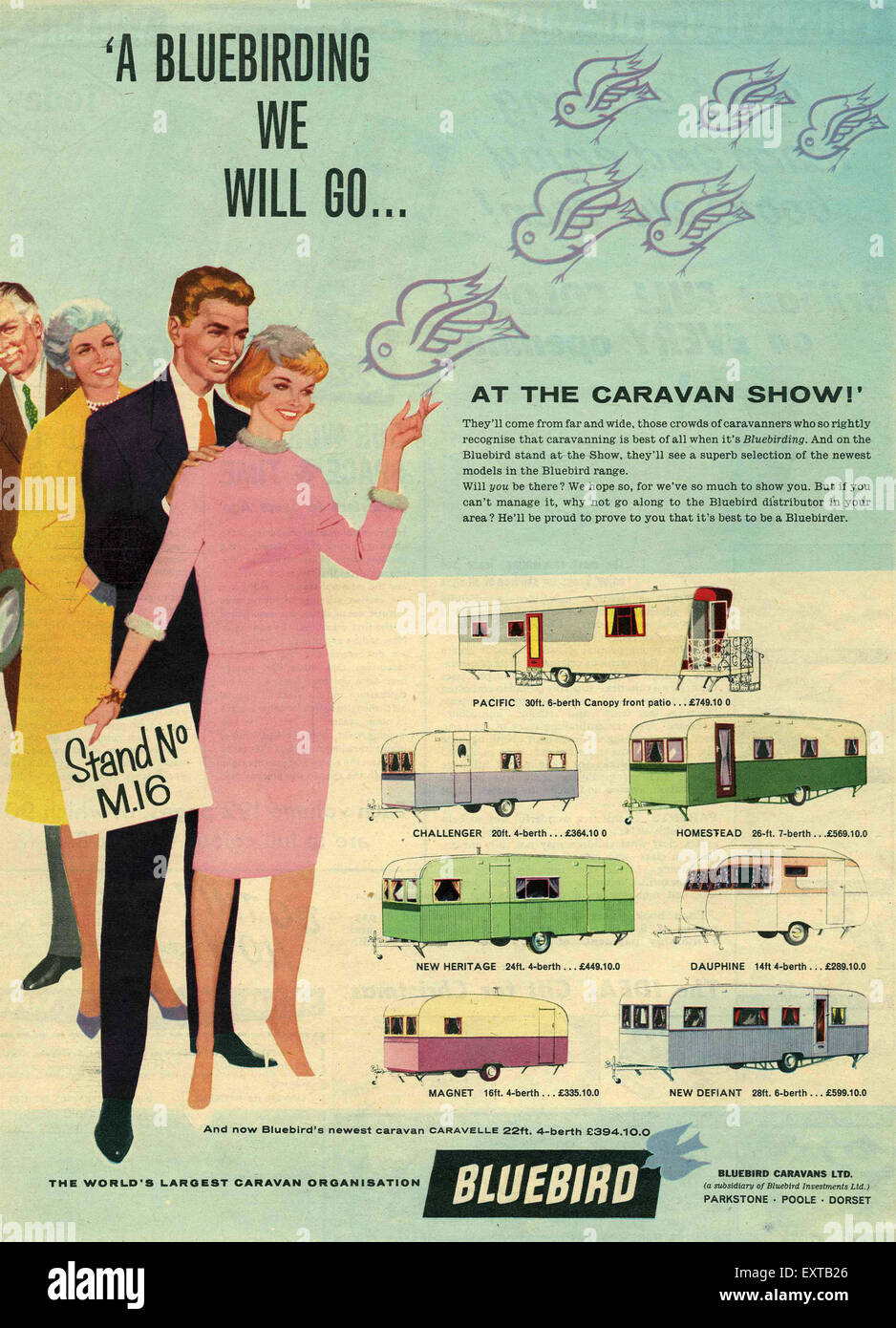 1960s UK Bluebird Caravans Magazine Advert Stock Photo - Alamy