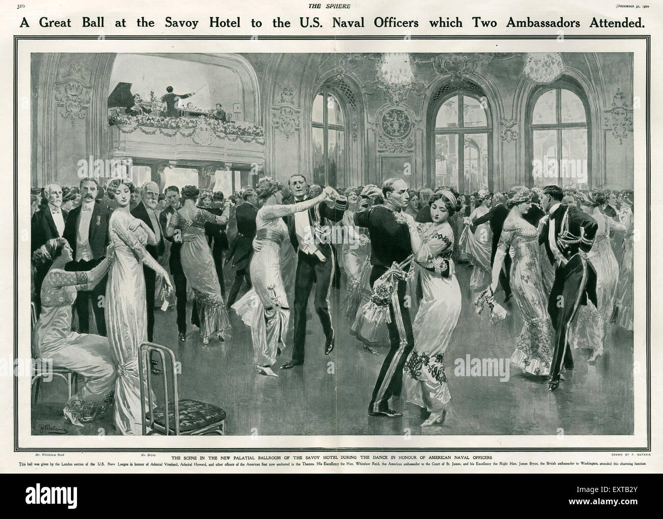1910s UK Savoy Hotel Ballrooms Magazine Plate Stock Photo - Alamy
