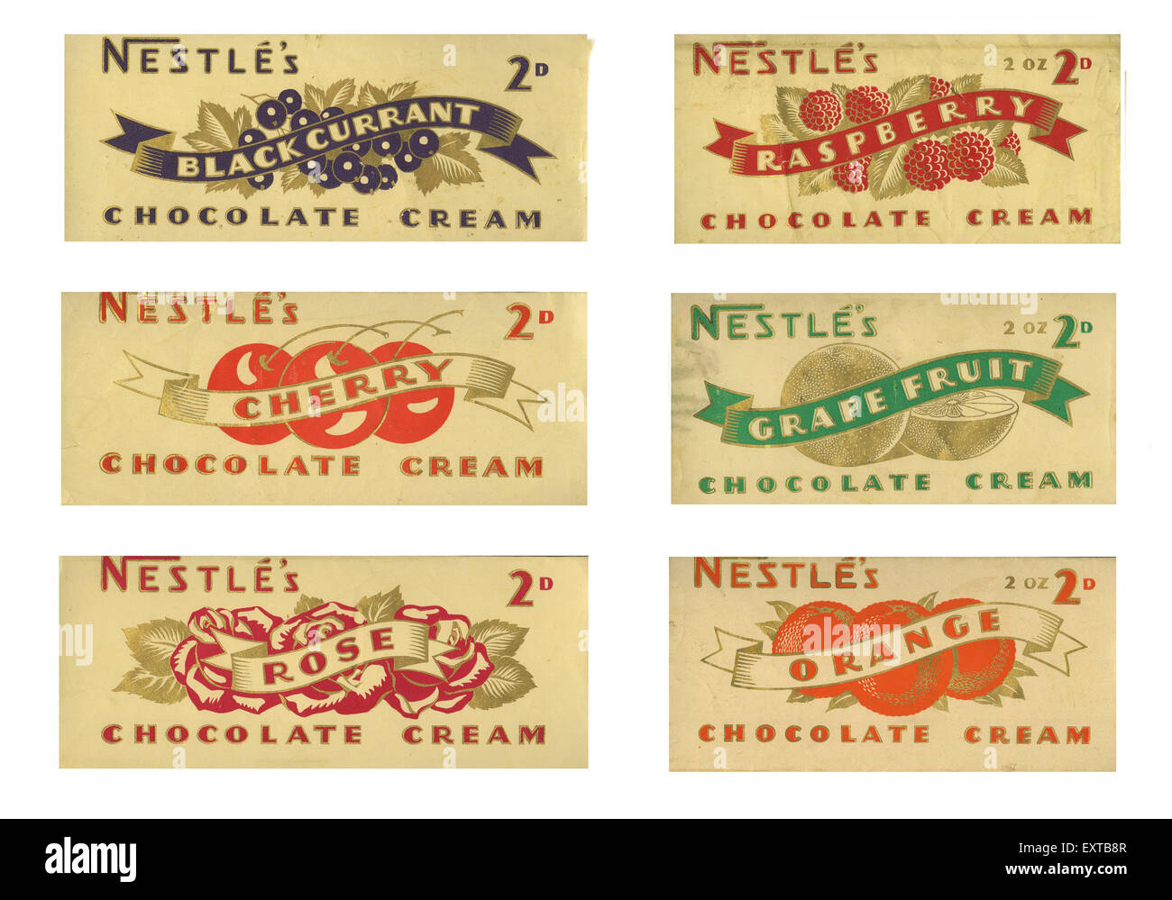 1930s UK Nestles Chocolate Wrappers Packaging Stock Photo - Alamy