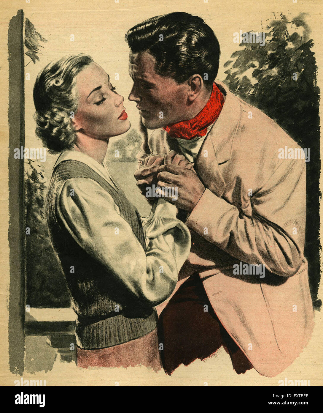 1950s UK Romance Magazine Plate Stock Photo - Alamy