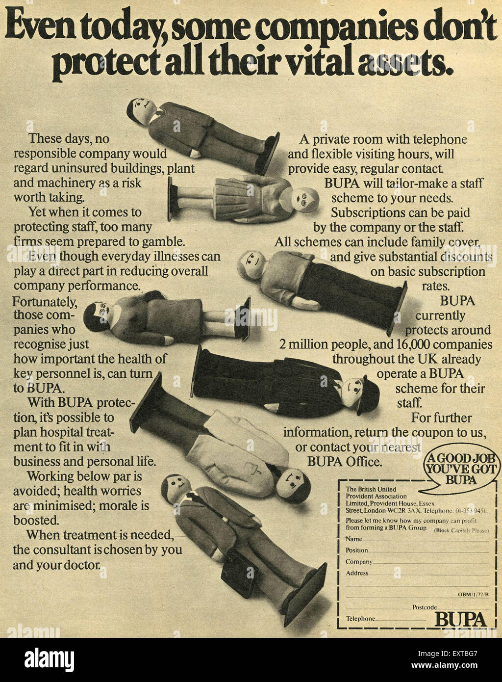 1970s UK Bupa Magazine Advert Stock Photo - Alamy