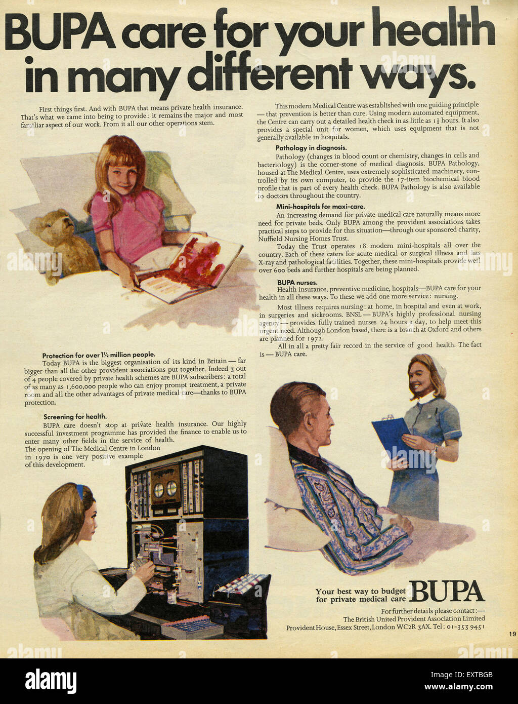 1970s UK Bupa Magazine Advert Stock Photo - Alamy