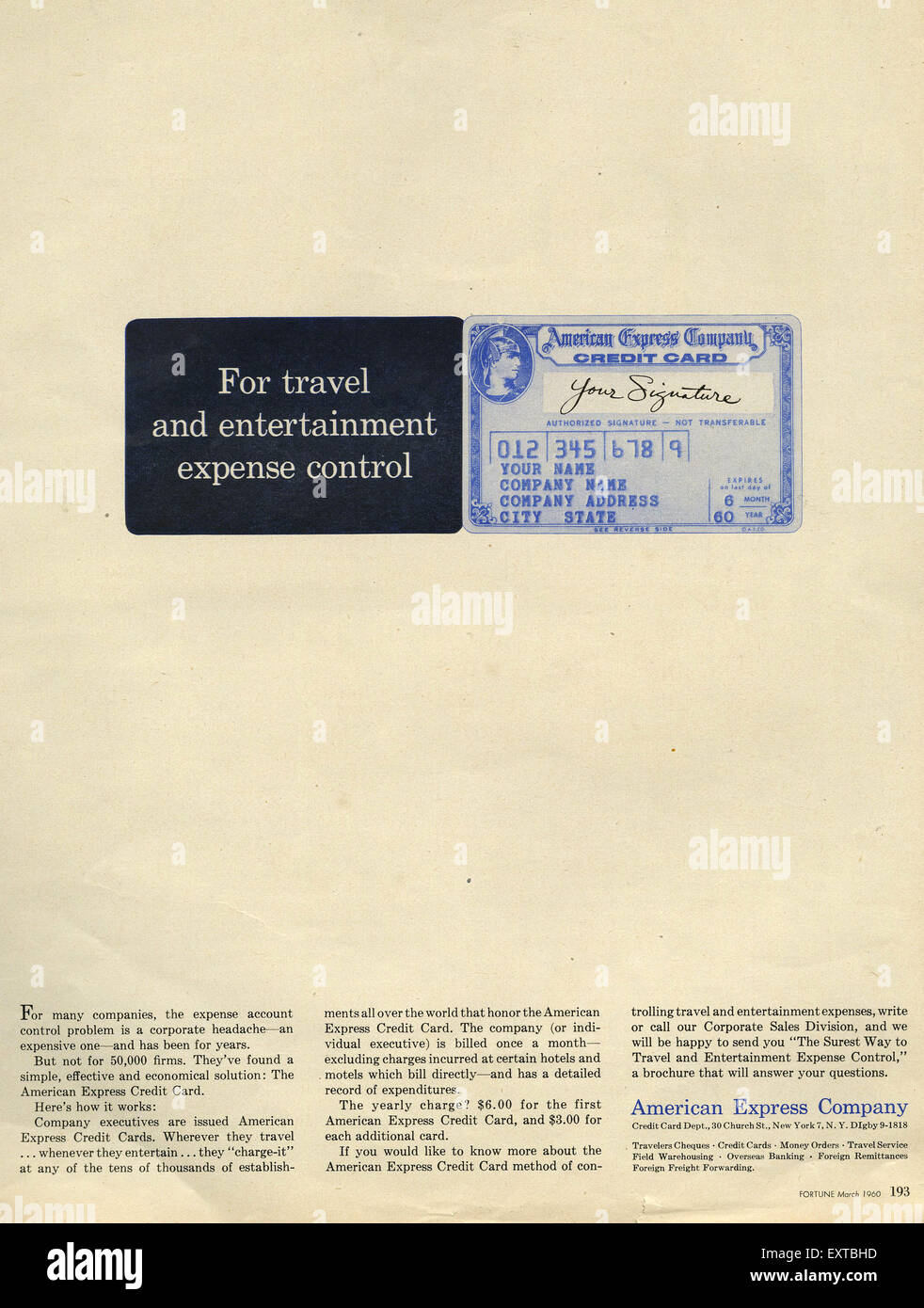 American express credit card 1960 hi-res stock photography and images ...