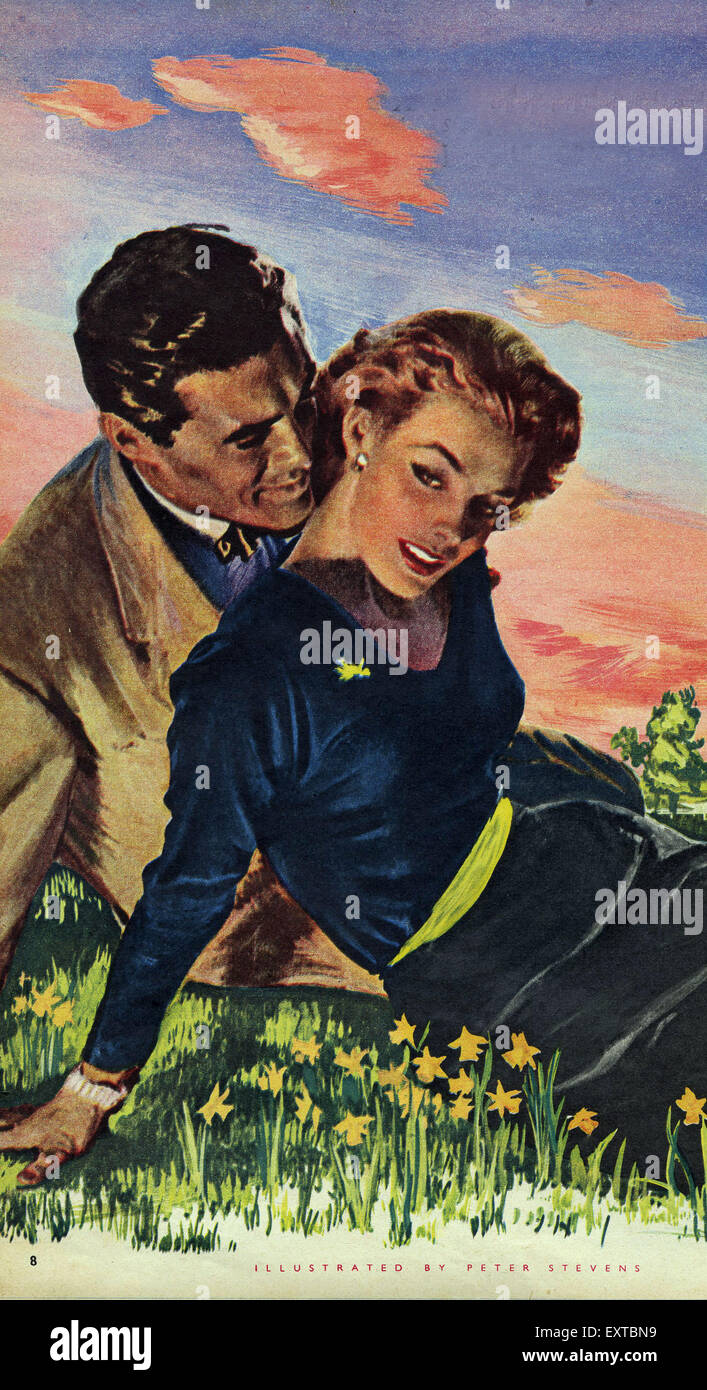1950s UK Romance Magazine Plate Stock Photo - Alamy