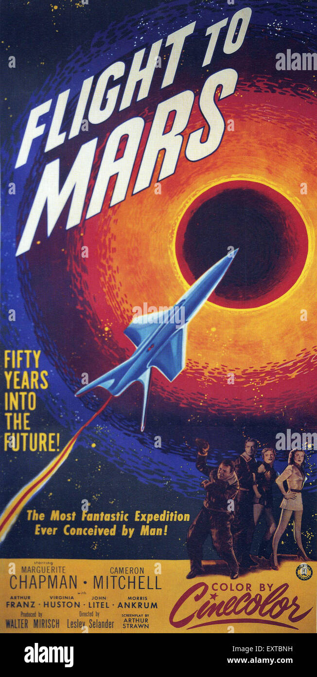 1950s USA Flight To Mars Film Poster Stock Photo - Alamy