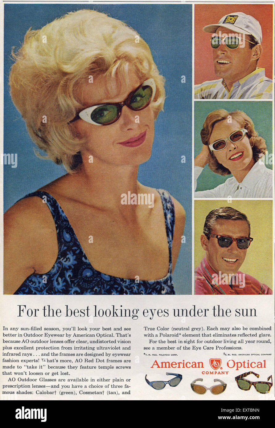 1960s USA American Optical Magazine Advert Stock Photo - Alamy