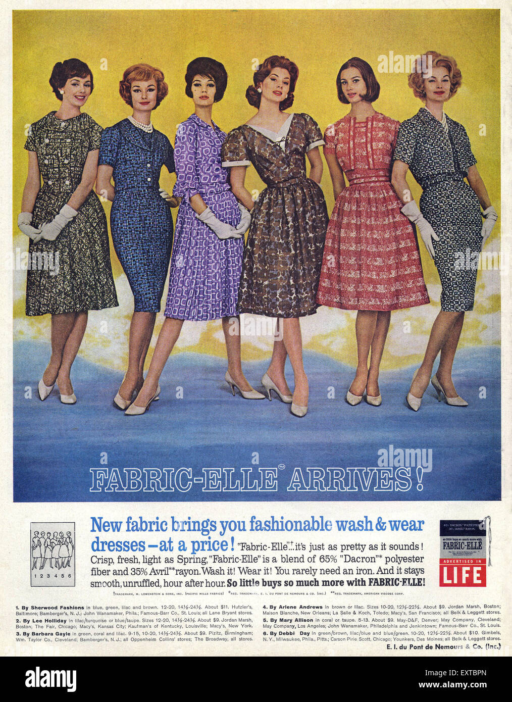 1960s USA Fabric-Elle Magazine Advert Stock Photo - Alamy