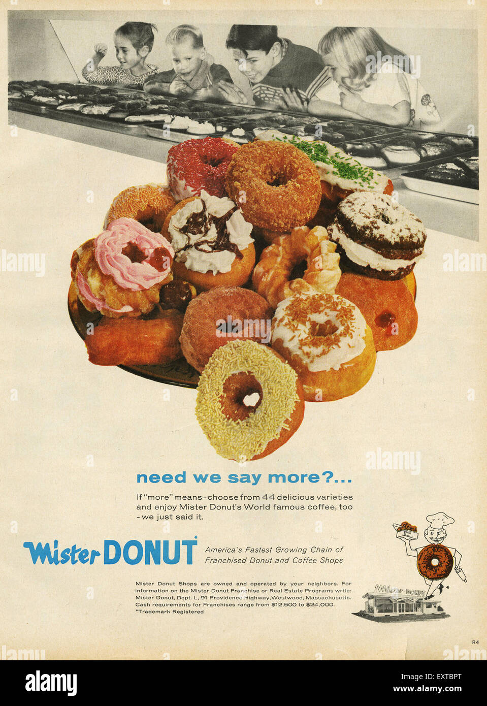 1960s USA Mister Donuts Magazine Advert Stock Photo - Alamy