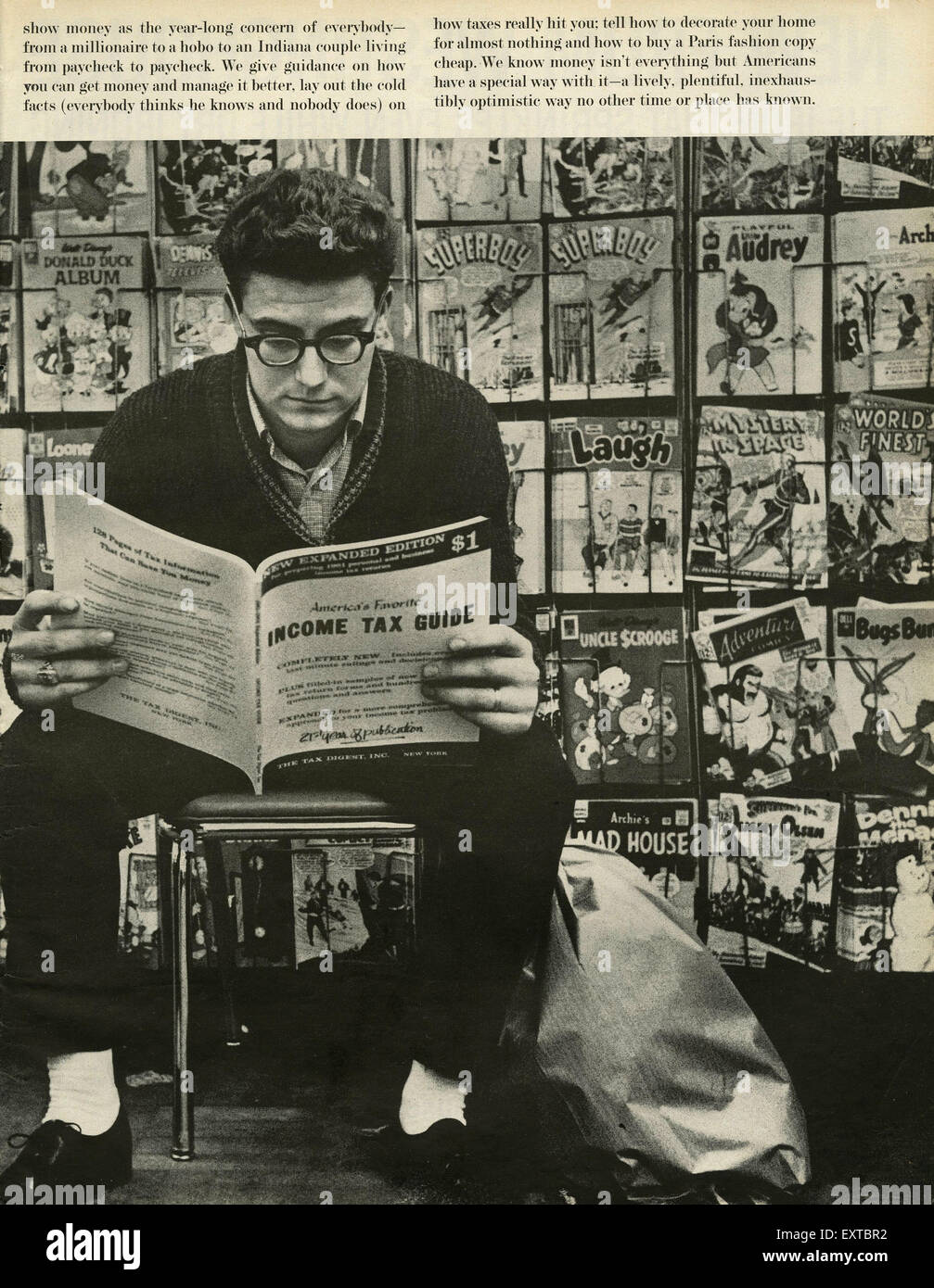 1960s USA Income Tax Guide Magazine Advert Stock Photo - Alamy