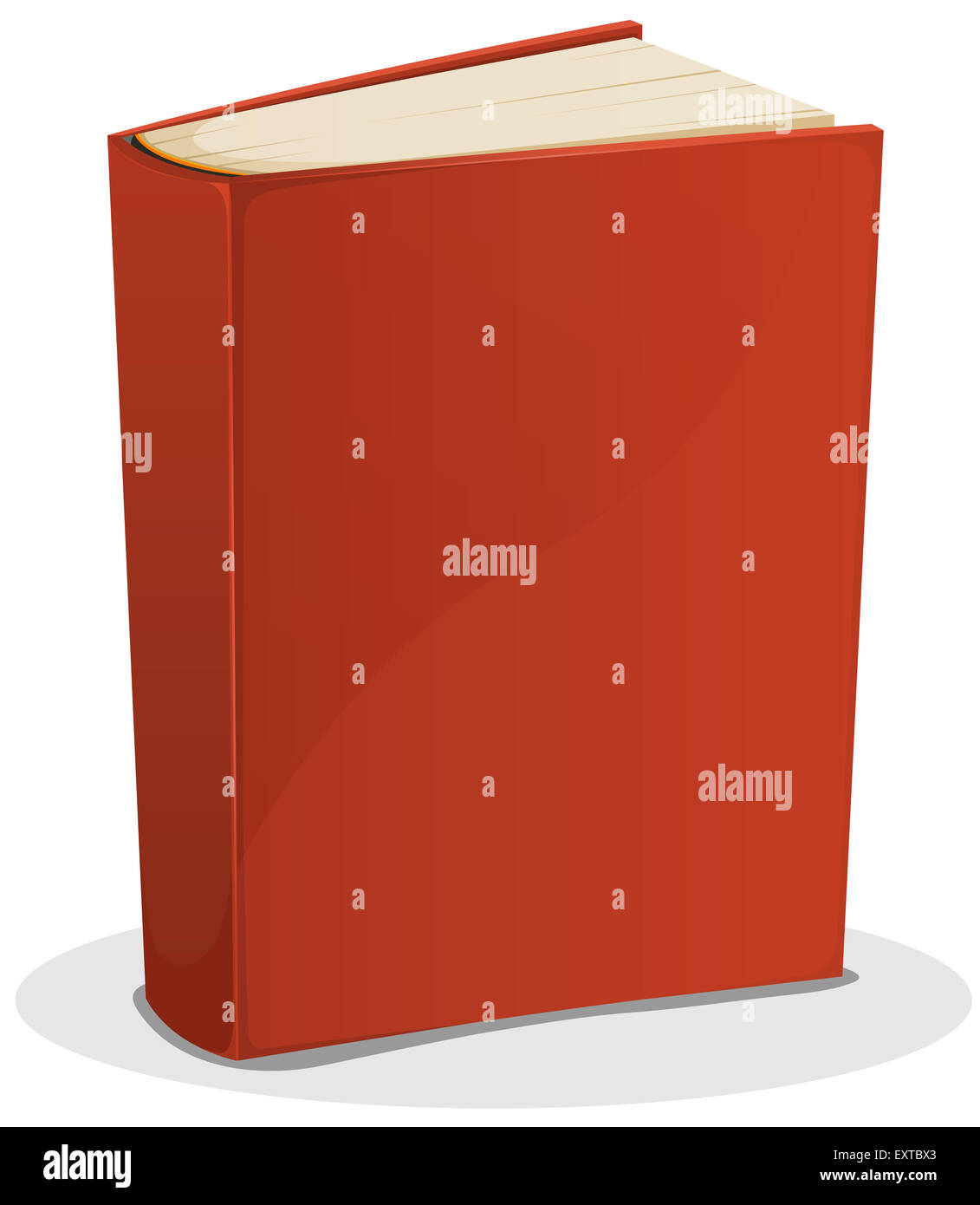 Illustration of a cartoon standing blank red covered book isolated on ...