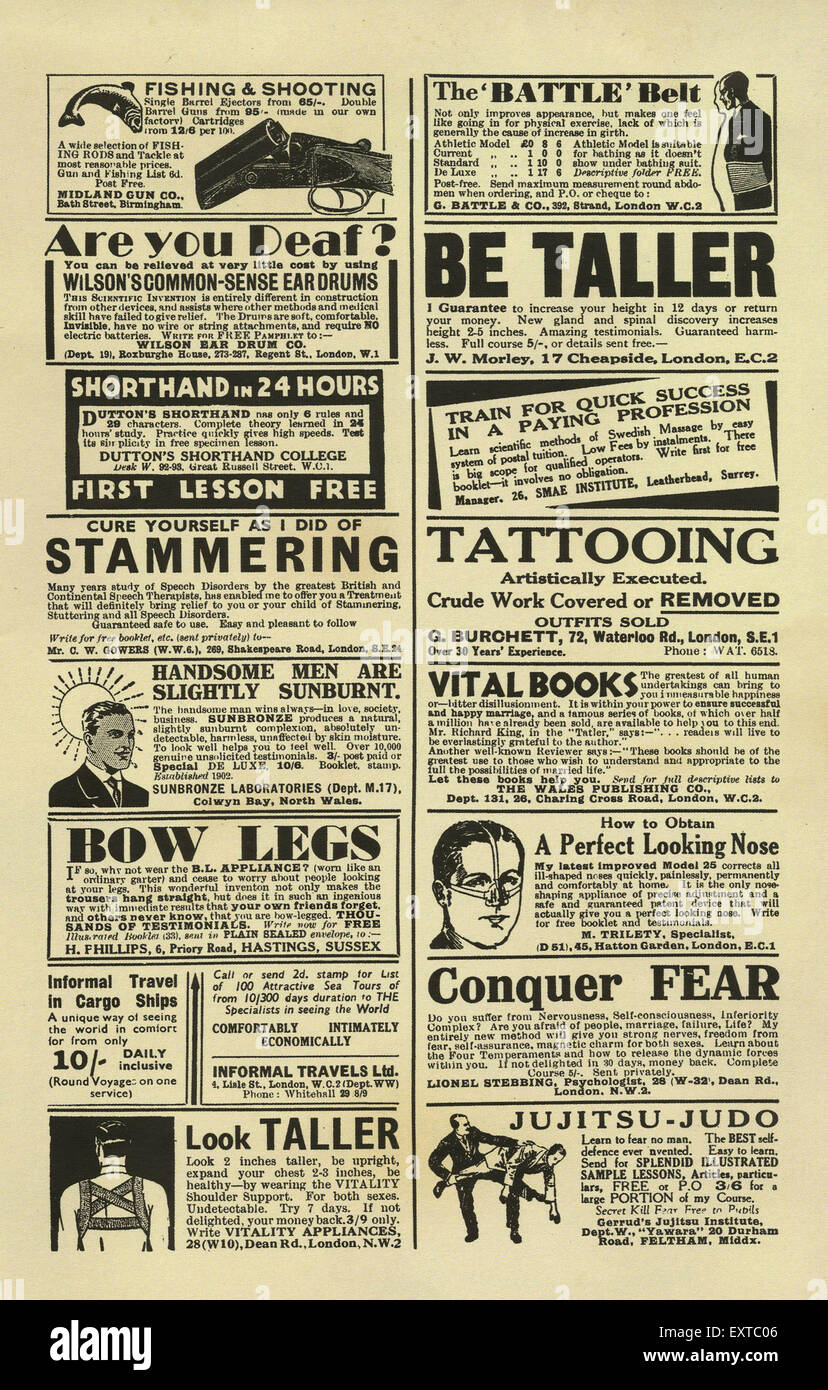 1960s UK Self Improvement Small Ads Magazine Plate Stock Photo - Alamy