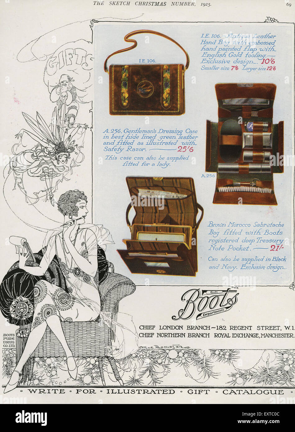1920s UK Boots Magazine Advert Stock Photo - Alamy