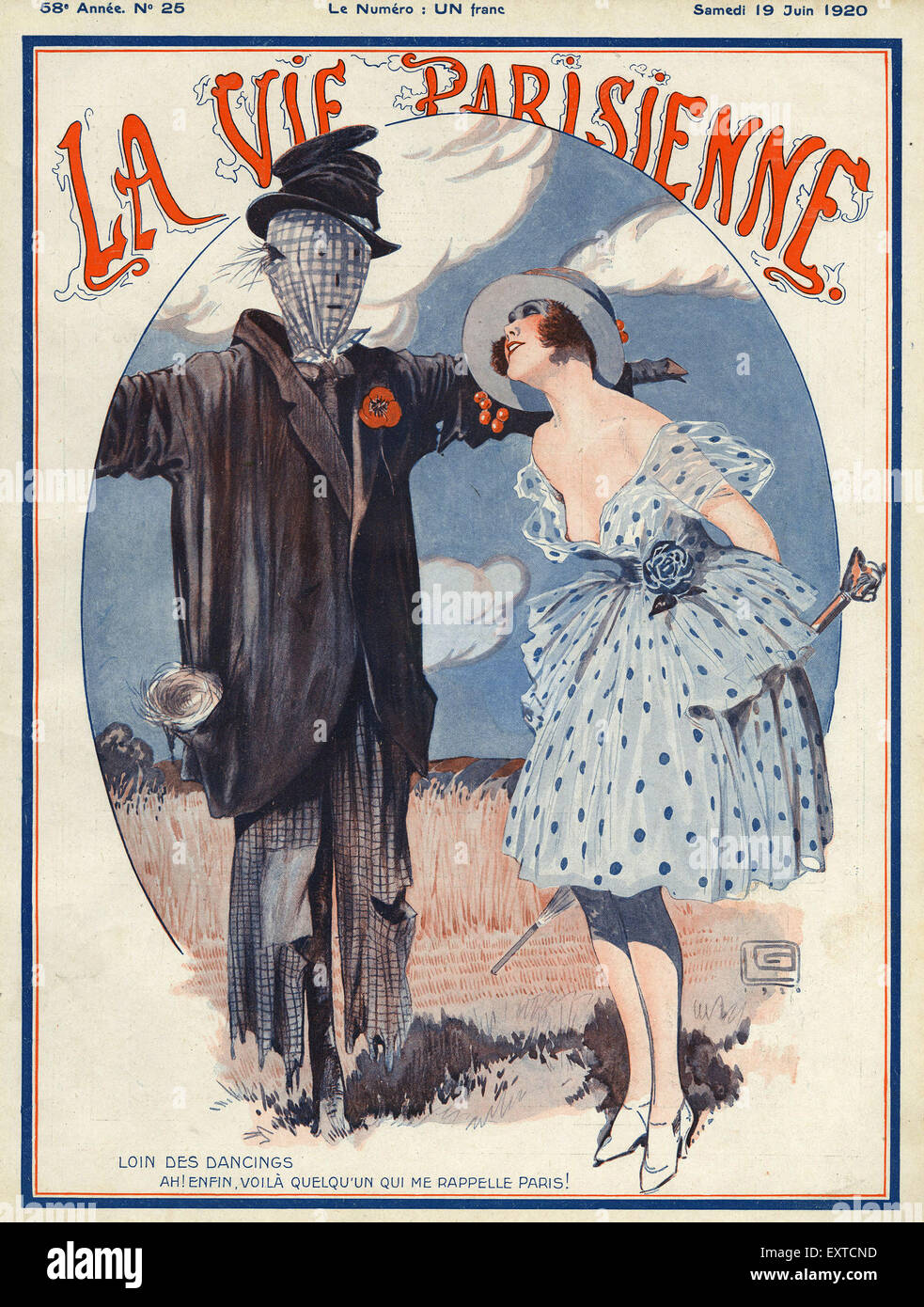 1920s France La vie Parisienne Magazine Cover Stock Photo - Alamy