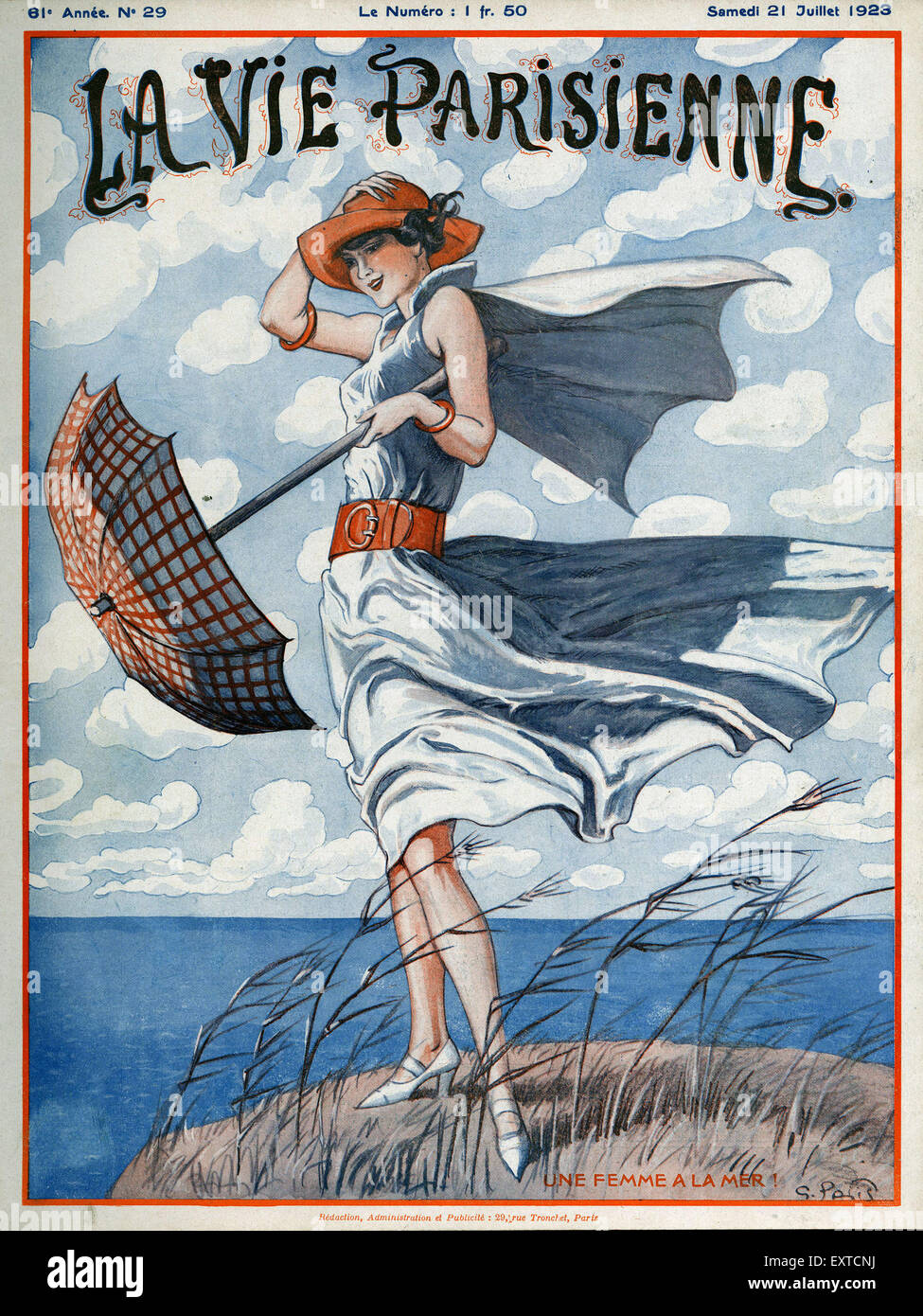 1920s France La vie Parisienne Magazine Cover Stock Photo - Alamy