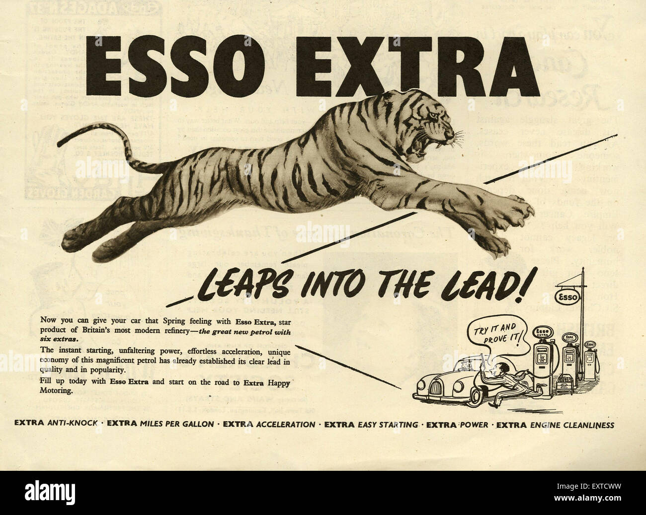 1950s usa esso magazine advert hi-res stock photography and images - Alamy