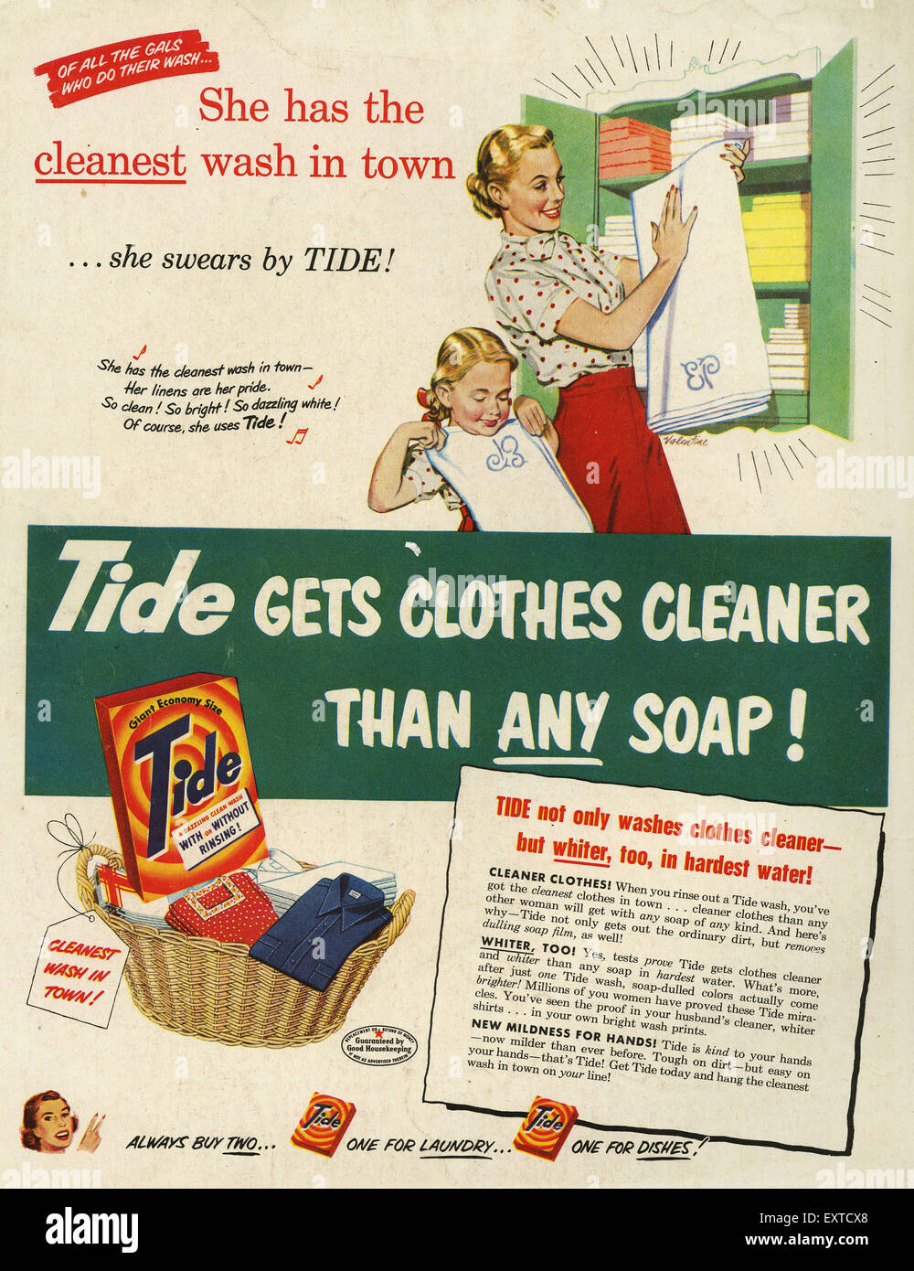 1950s USA Tide Magazine Advert Stock Photo - Alamy