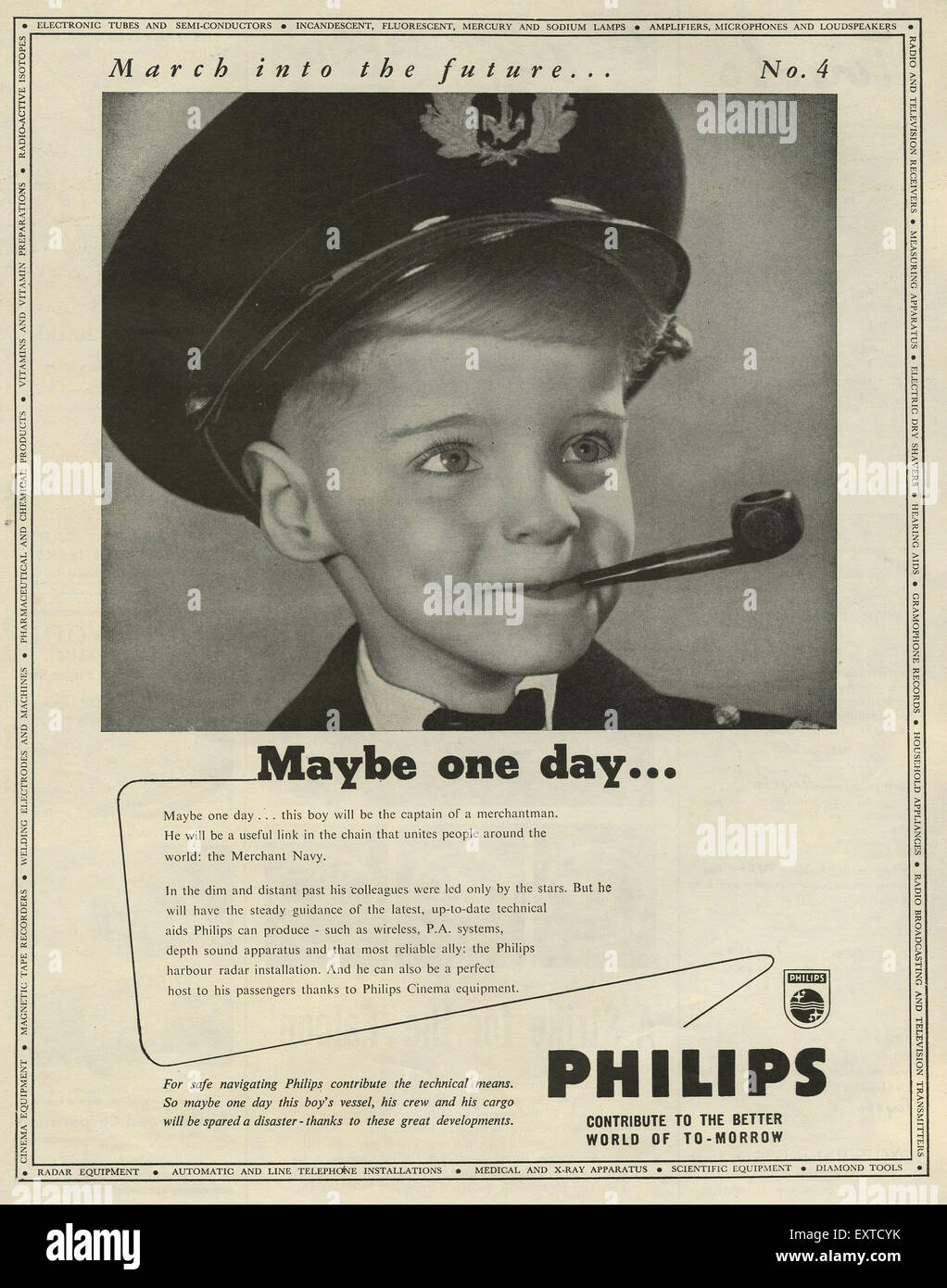 1950s USA Philips Magazine Advert Stock Photo - Alamy