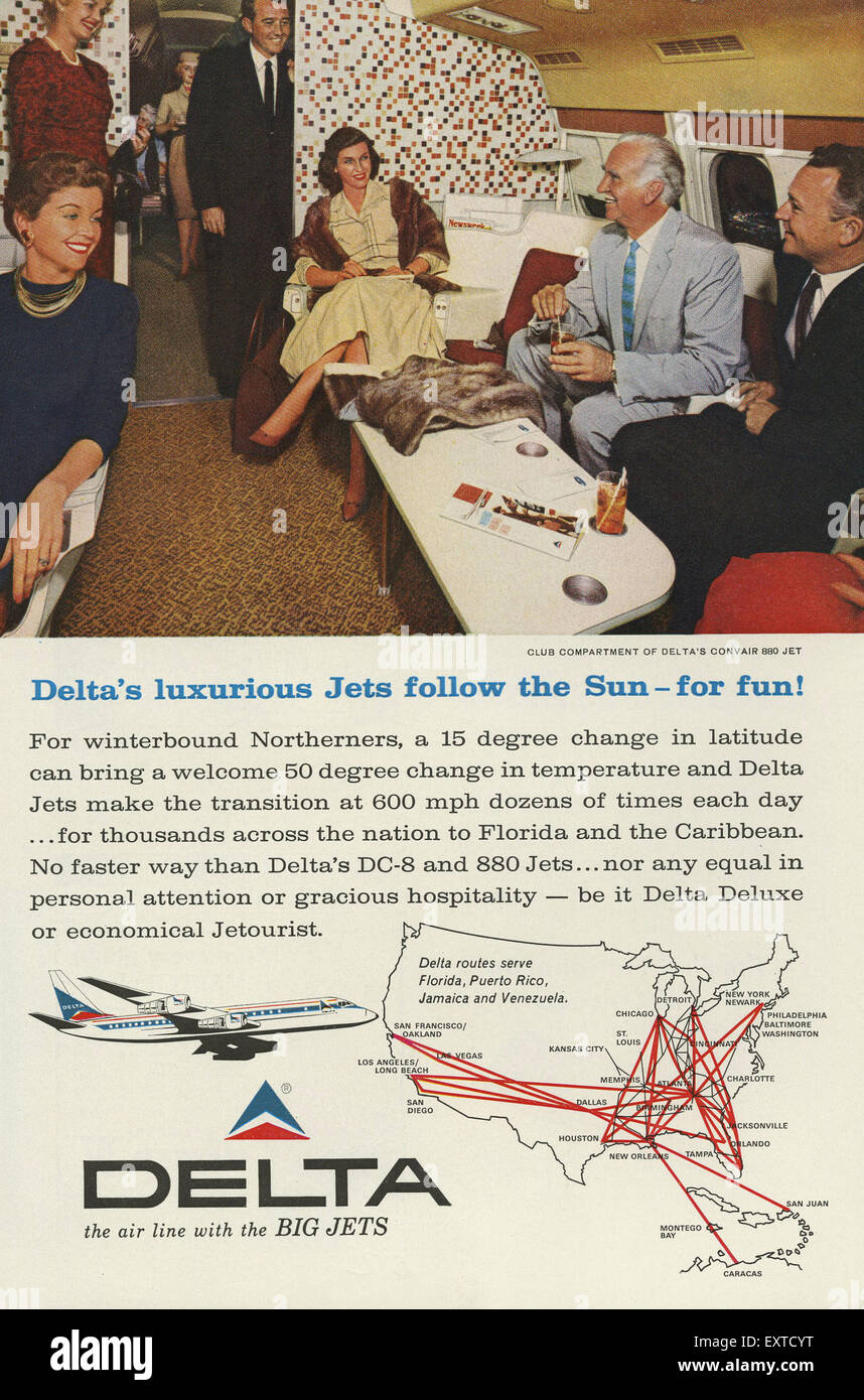 1960s USA Delta Magazine Advert Stock Photo - Alamy