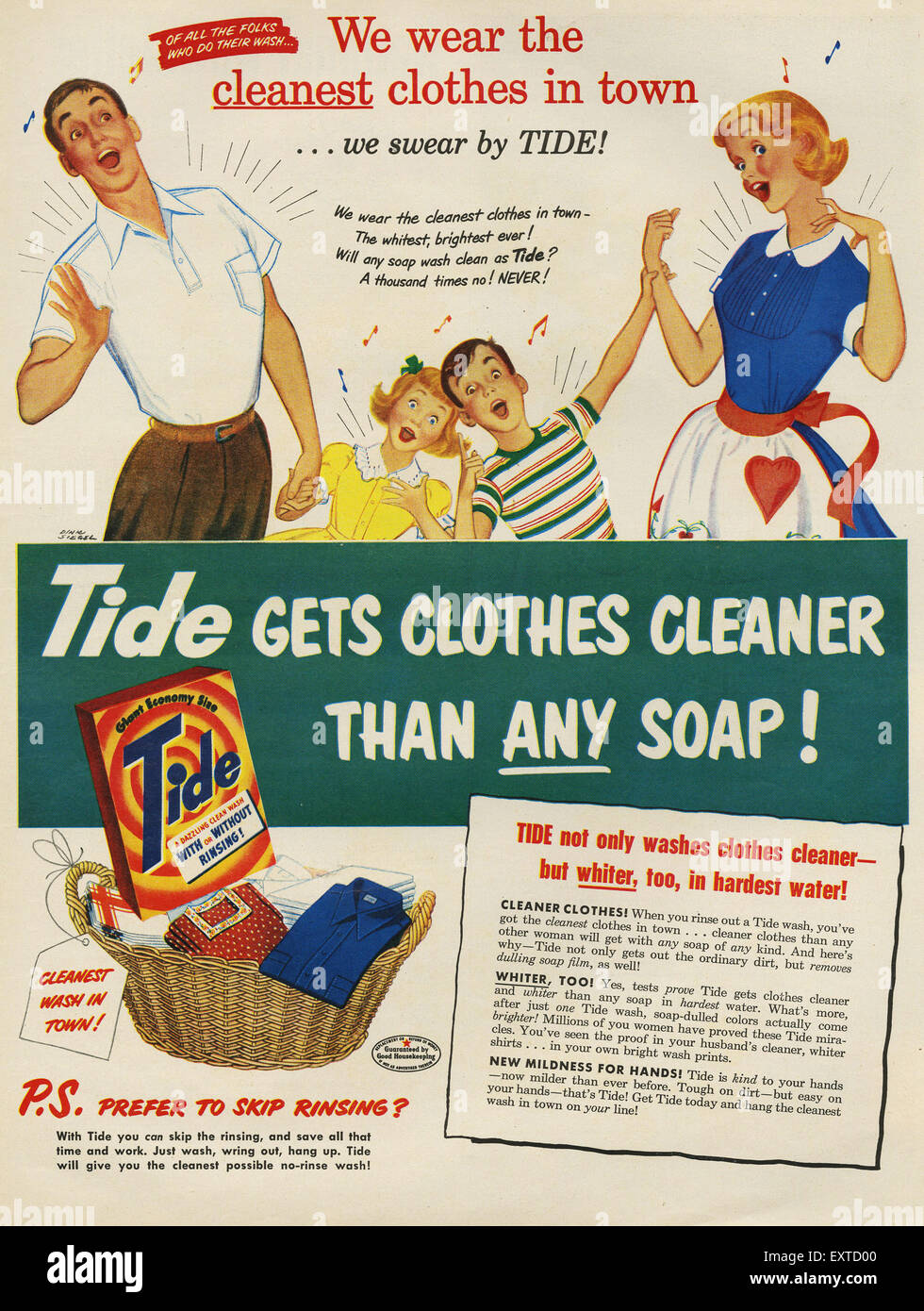 1950s USA Tide Magazine Advert Stock Photo - Alamy