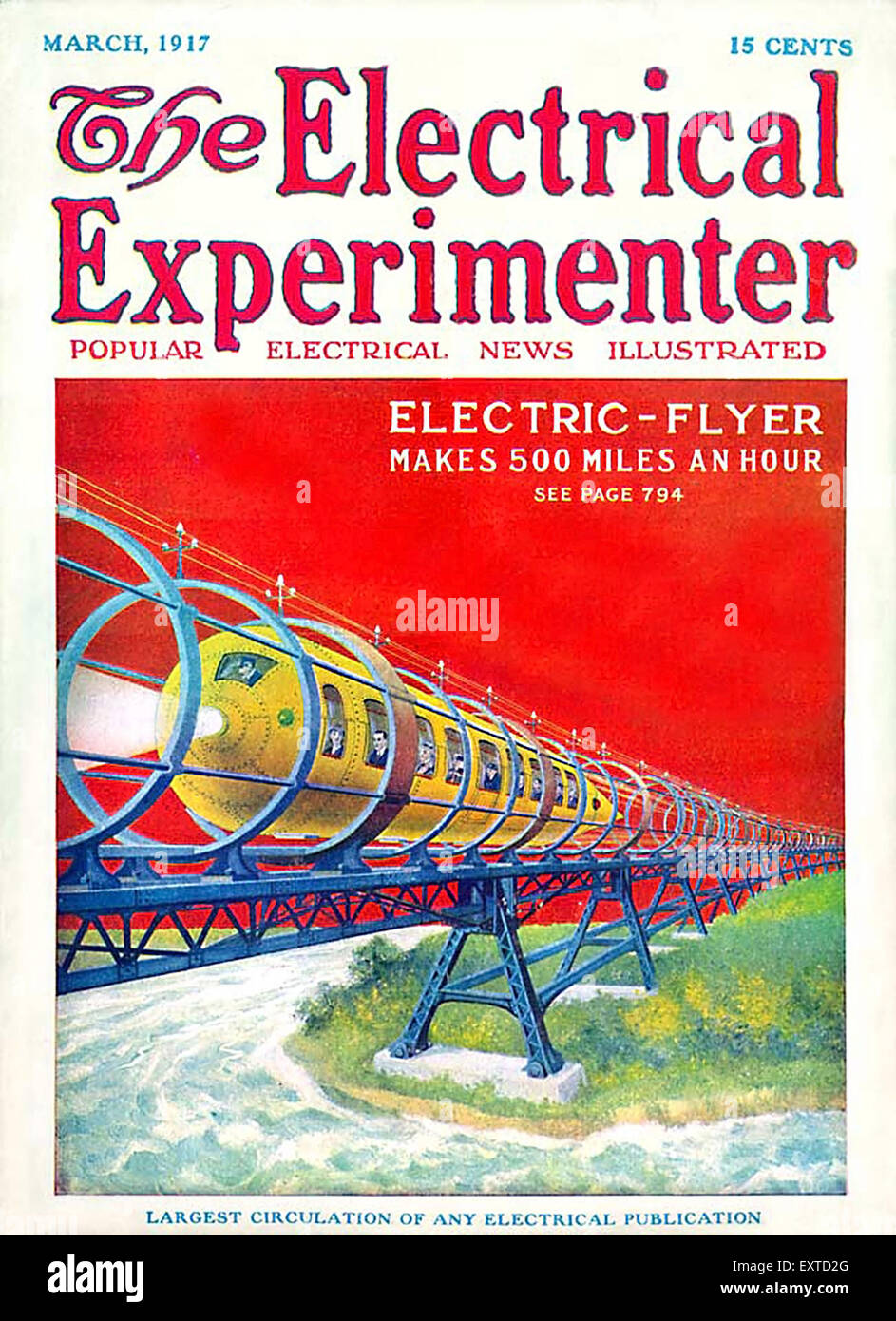 1910s USA The Electrical Experimenter Magazine Cover Stock Photo - Alamy