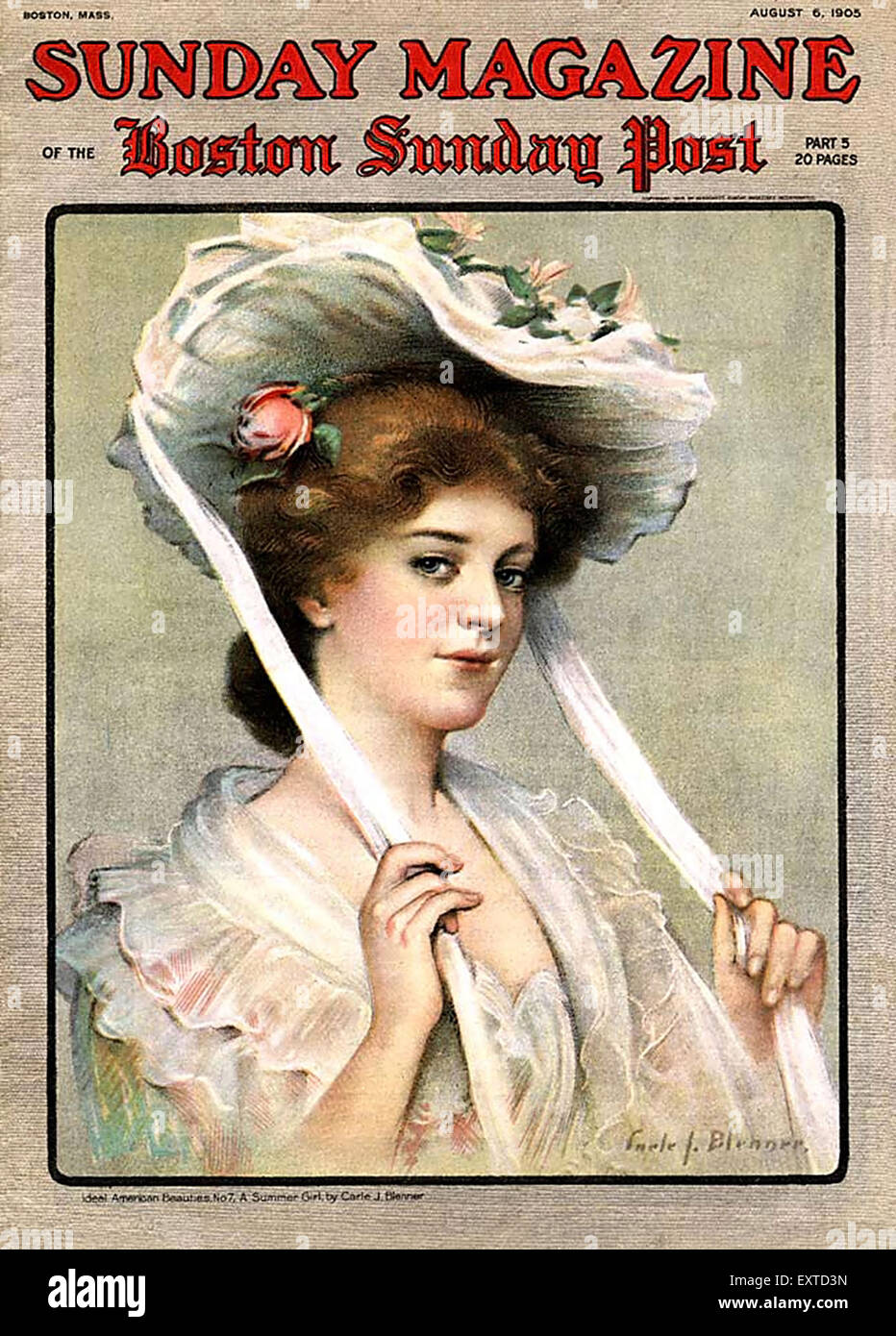 1900s USA Boston Sunday Post Magazine Cover Stock Photo - Alamy