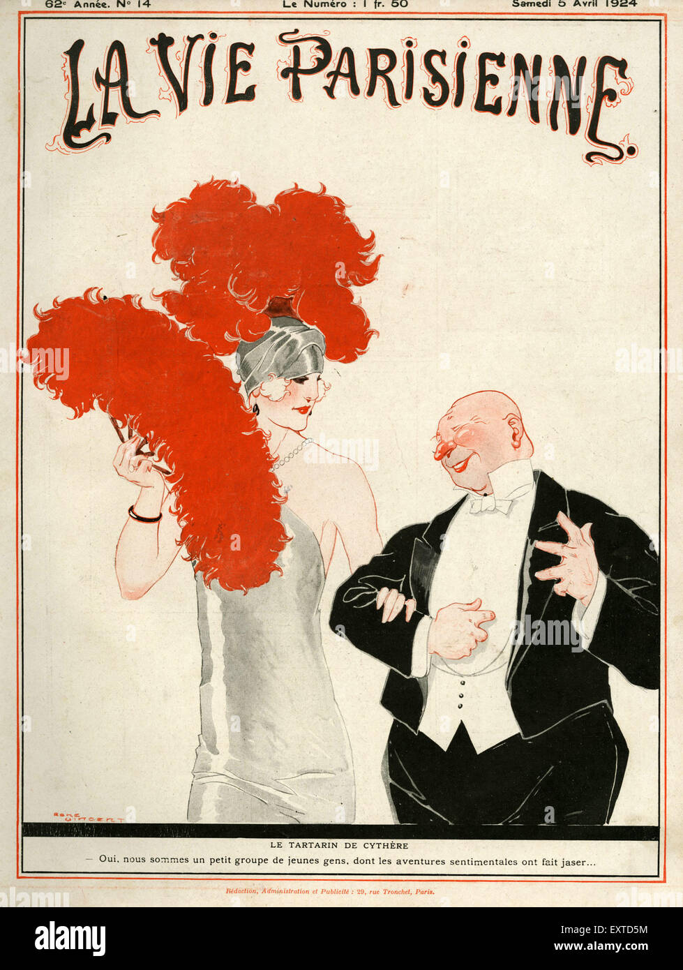 1920s France La Vie Parisienne Magazine Cover Stock Photo - Alamy