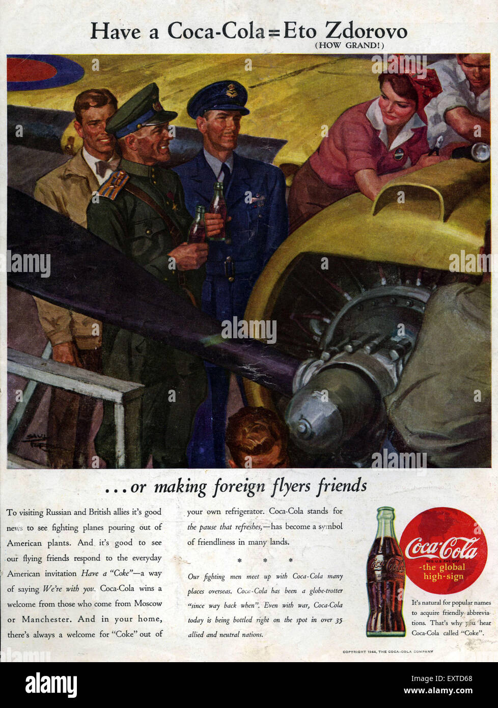 1940s USA Coca-Cola Magazine Advert Stock Photo - Alamy