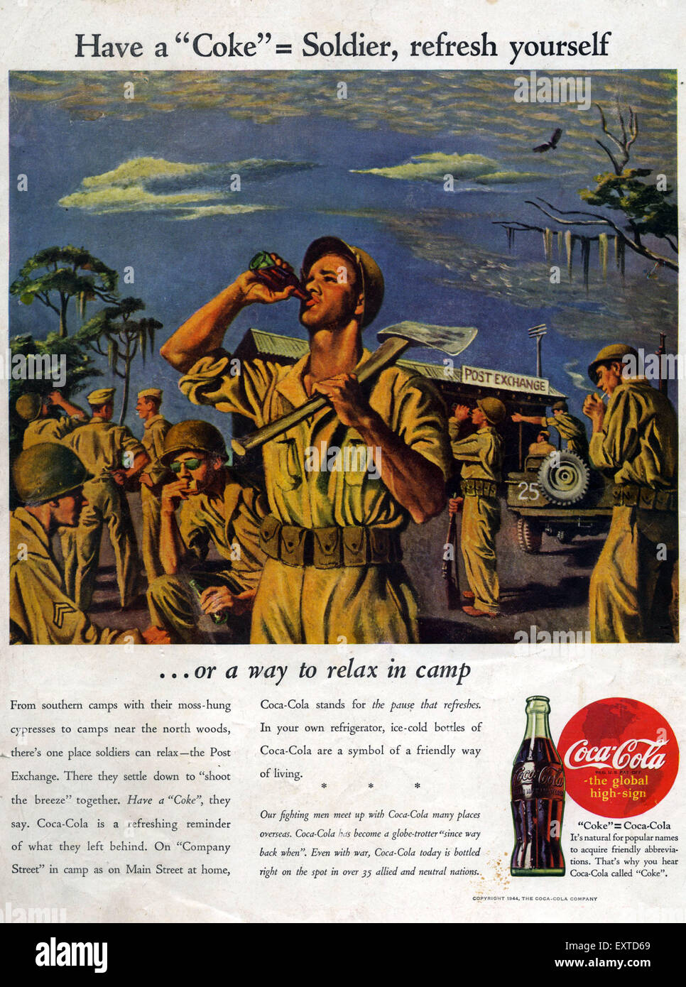 1940s USA Coca-Cola Magazine Advert Stock Photo - Alamy
