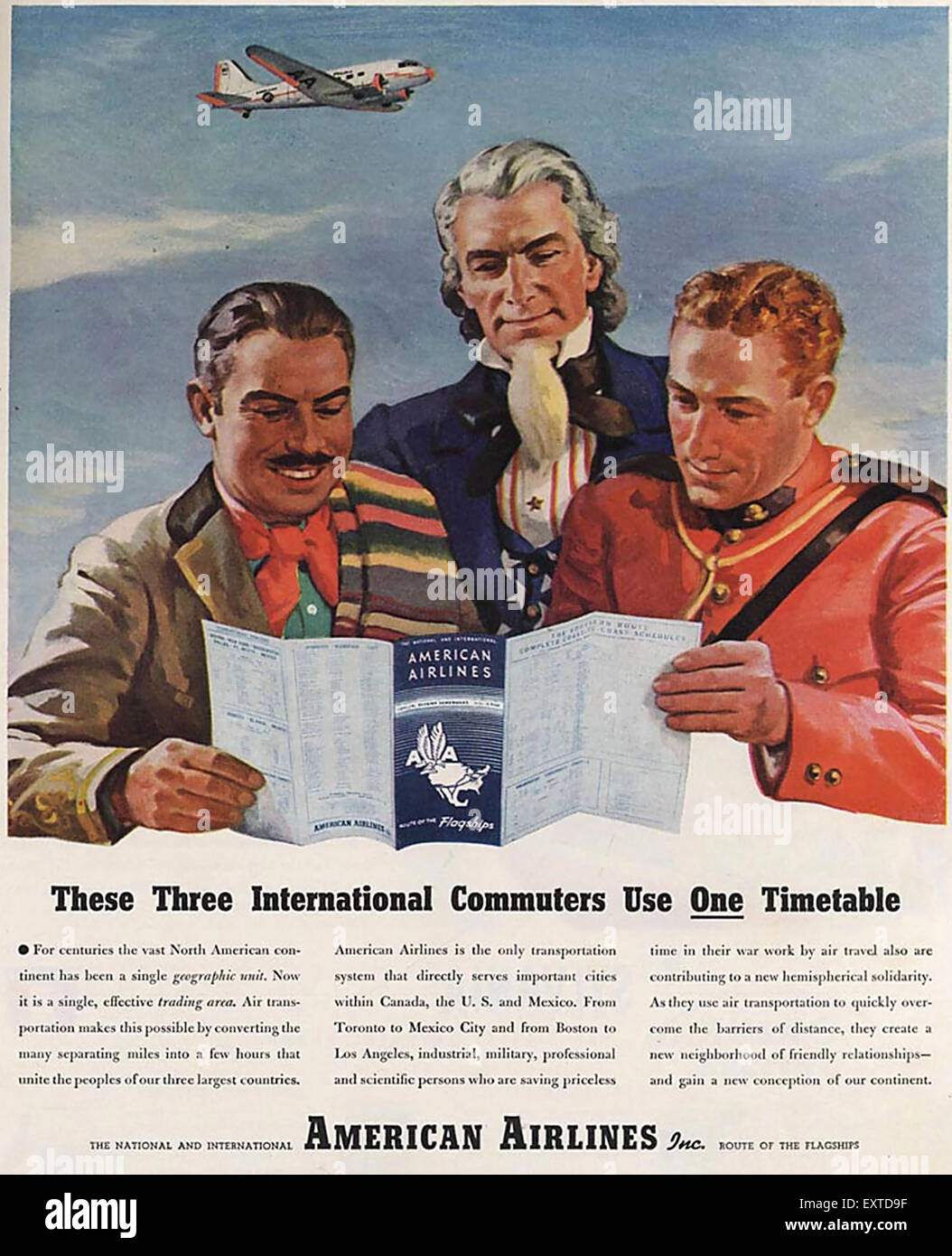 1950s USA American Airlines Magazine Advert Stock Photo - Alamy