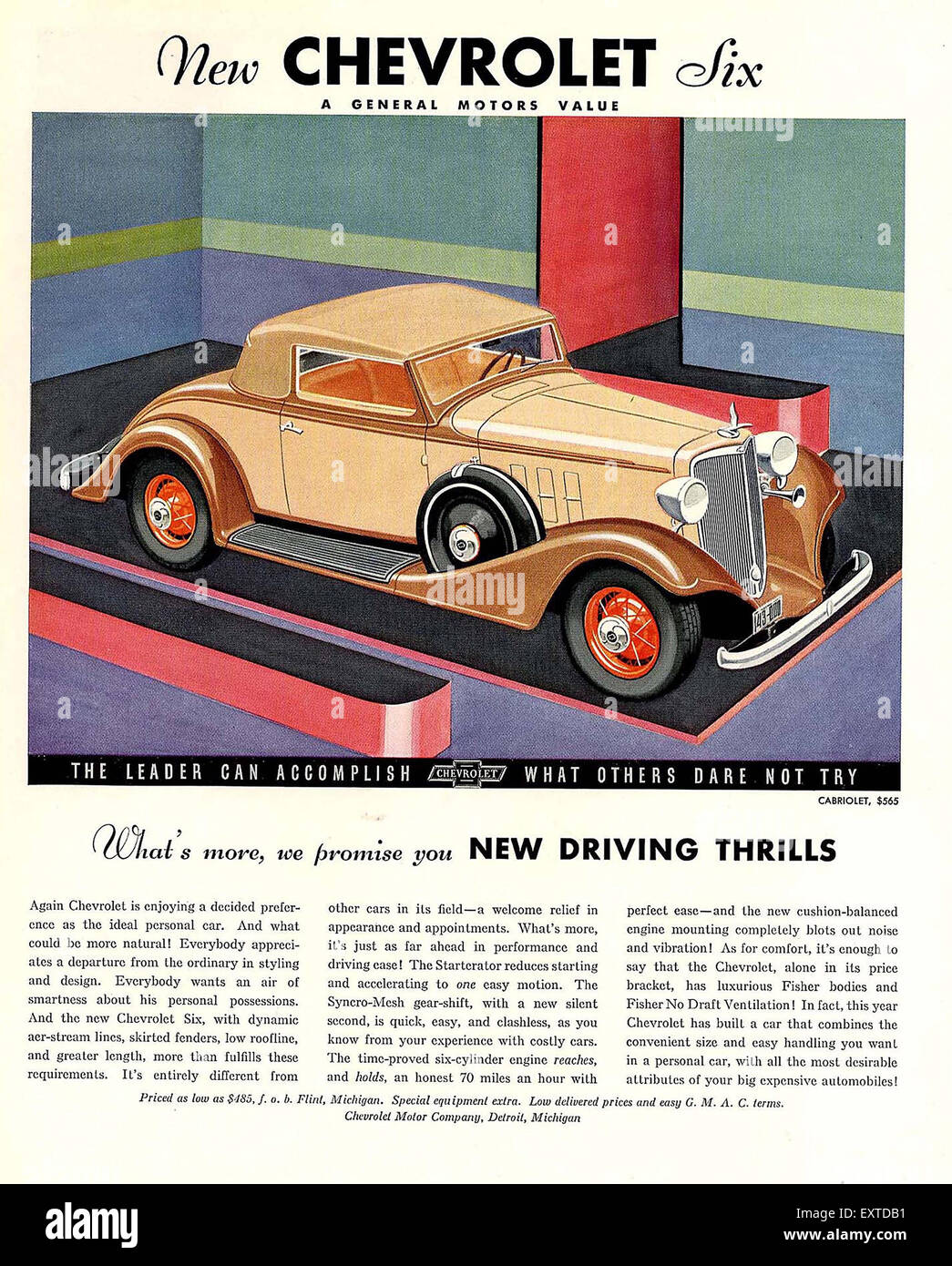1930s USA Chevrolet Magazine Advert Stock Photo - Alamy