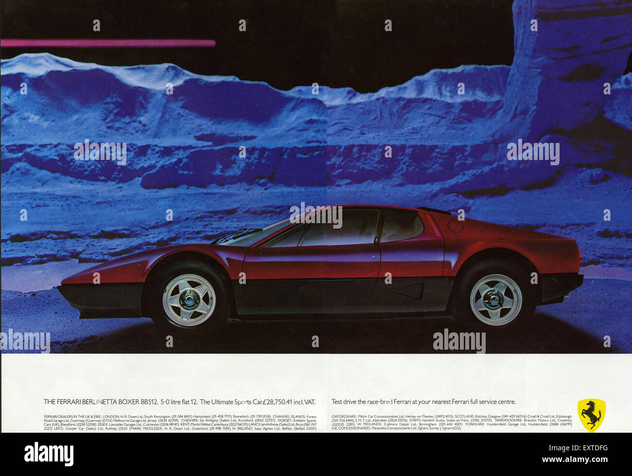 1970s UK Ferrari Magazine Advert Stock Photo - Alamy