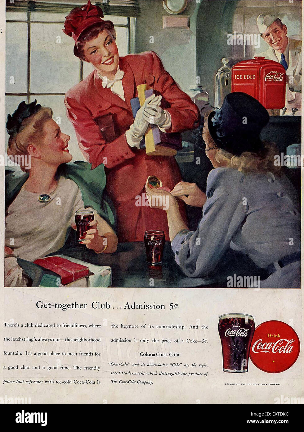 1940s USA Coca-Cola Magazine Advert Stock Photo - Alamy
