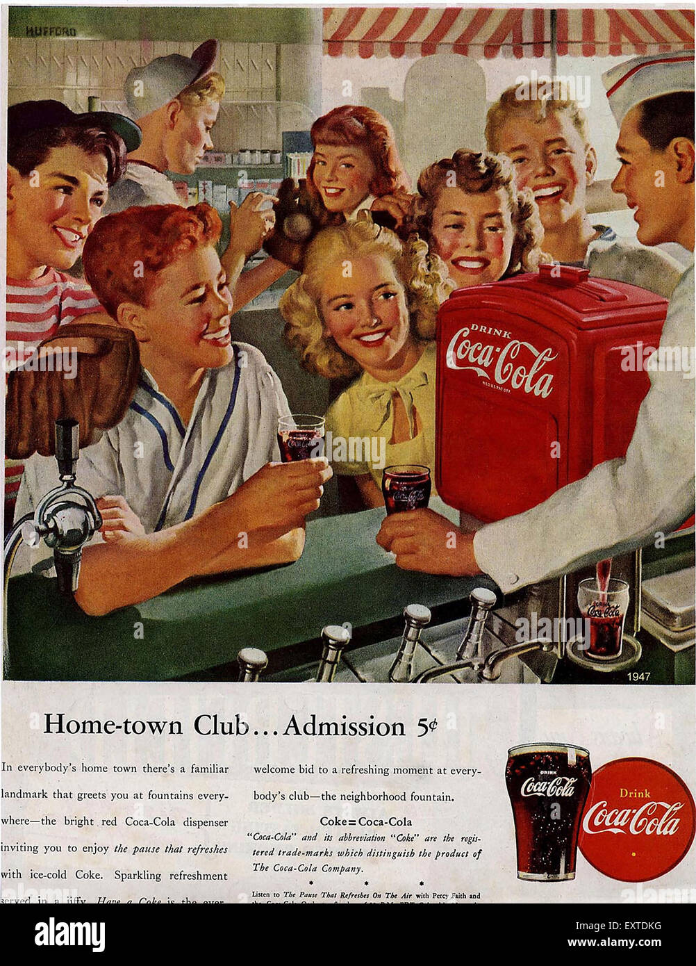 1940s USA Coca-Cola Magazine Advert Stock Photo - Alamy